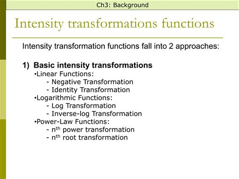 Image Processing Intensity Transformation Ppt