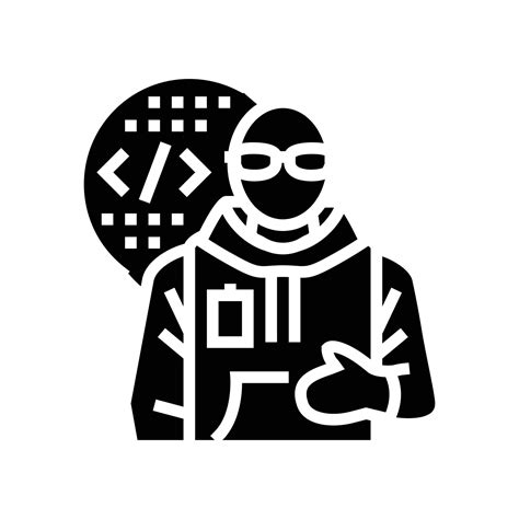 Computer Engineer Worker Glyph Icon Vector Illustration 20377538 Vector