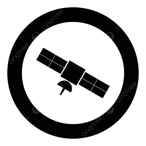 Satellite Icon Black Color In Circle Navigation Symbol Circle Vector
