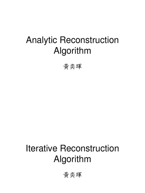 pdf analytic reconstruction algorithm dokumen tips