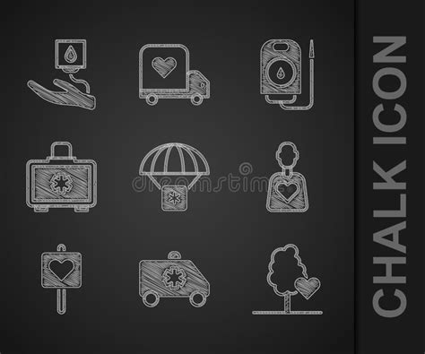 Set Humanitarian Aid Emergency Car Volunteer Team Planting Trees