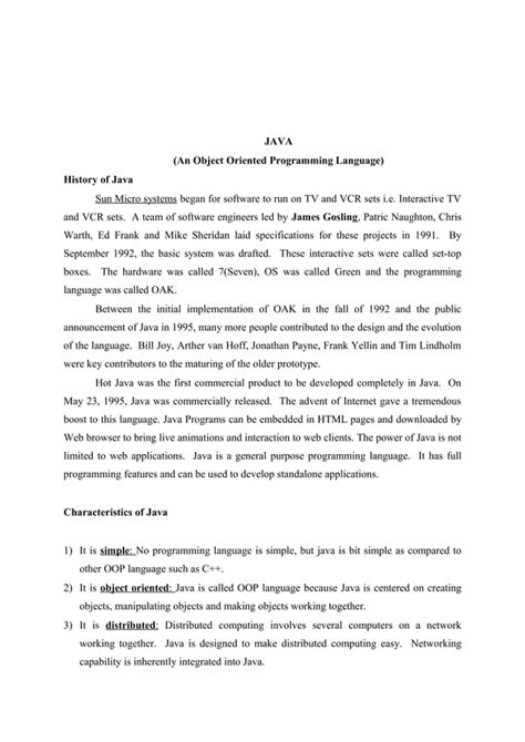 Grade 8 Introduction To Java Doc Programming Languages Computing