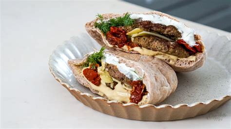 Kofta Sandwich Recipe Lamb Kofta Open Faced Pita