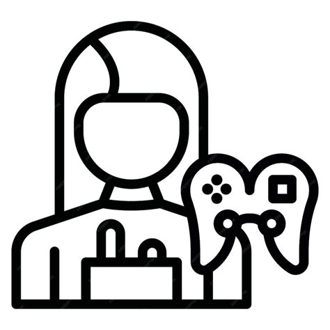Premium Vector Game Tester Female Line Illustration