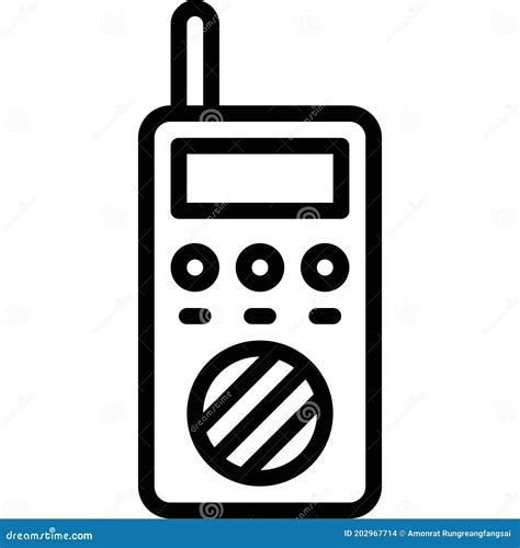Handheld Transceiver Icon In Cartoon Style On White Background Police Symbol Stock Vector