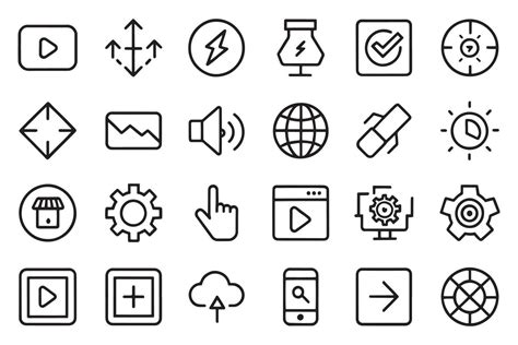Assess Various Style Related Editable Stroke Outline Icon Set Isolated Flat Illustration White