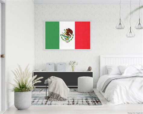 Hand Drawn Mexico Flag Wall Art Print Hispanic Heritage Digital