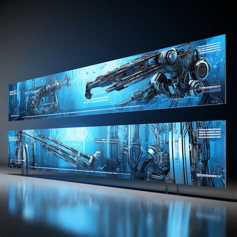 Premium Ai Image Set Of Robotics Automation Tech Banner Ads Robotic Arms And Industr Flat 2d