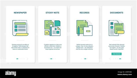 Business Document Data Files Vector Illustration Ux Ui Onboarding