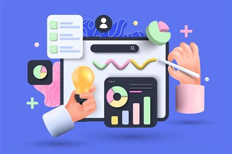 Цветная современная иллюстрация анализ данных Премиум векторы