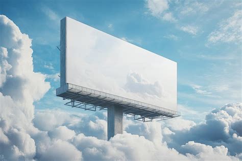 Billboard Mockup Design Against The Clouds Premium Ai Generated Image