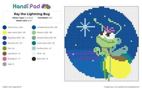 Ray The Lightning Bug Fuse Bead Pattern Kandi Pad Kandi Patterns