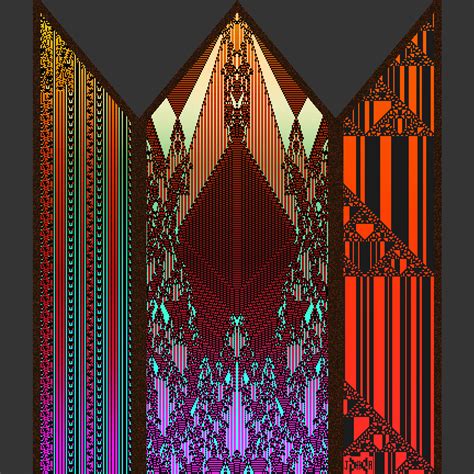 4 Triptych Patterns Using Cellular Automata Rgenerative