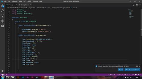 Tmodloader I Have A Problem With My Mod Error Cs1002 Terraria