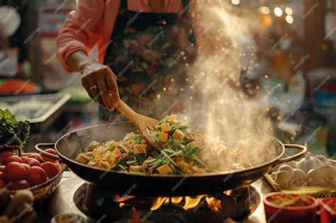 Premium Photo Ai Generated Illustration Of A Person Cooking Food In A Skillet