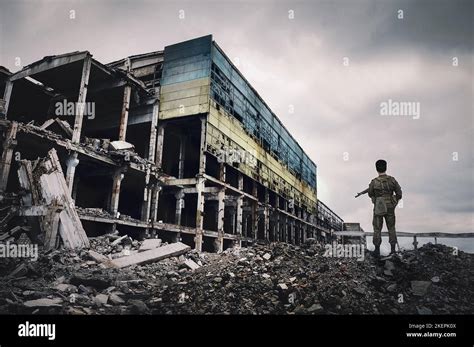The Concept Of The Aftermath Of War Illustration Of The Destruction