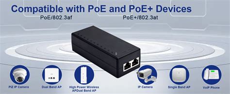 Gigabit Poe Injector Adapter 30w 48v Power Over Ethernet