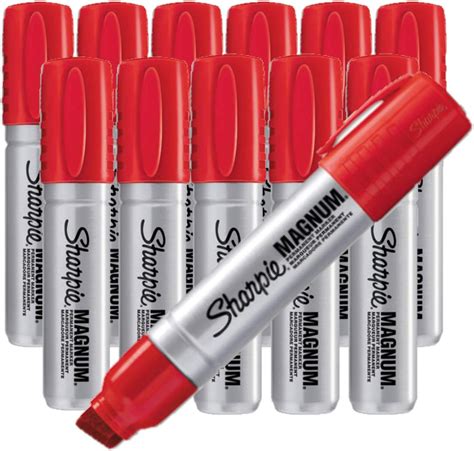 Sharpie Permanent Marker Magnum Red Pack Of 12 Office