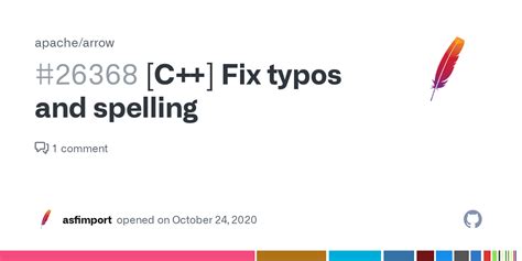 C Fix Typos And Spelling · Issue 26368 · Apachearrow · Github