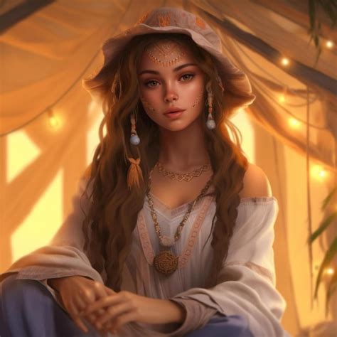 Premium Photo Boho Style Girl