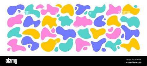 Set Of Liquid Organic Shapes Irregular Form In Vibrant Colors Colorful Simple Freeform