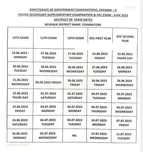 School Education Important Exam Dates June 2023 ~ Padasalai Net No 1 Educational Website
