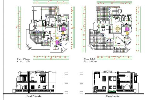Plan And Elevation Of Housing Structure D View CAD Block Layout File In Dwg Format Cadbull