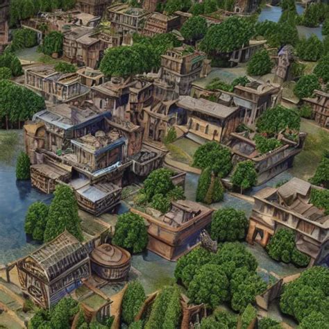 Vexel Map Of A Fantasy World Town Terrain Stable Diffusion Openart