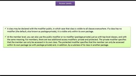 Java Ee Java Tutorial Java Access Levels Java Tutorial Java