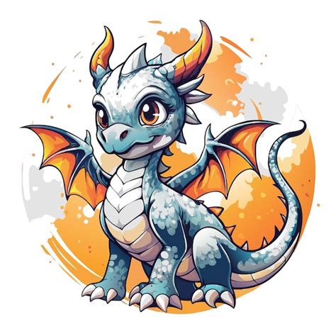 귀여운 드래곤 터 프리미엄 벡터