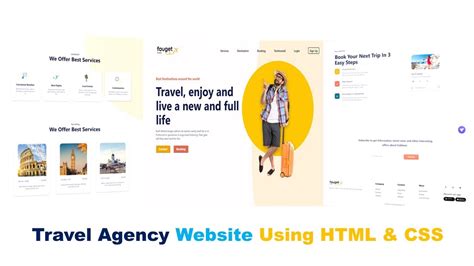 how to make a travel agency website using html and css step by step 1 home page youtube