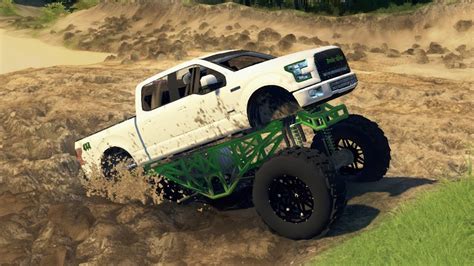 Huge Ford F150 Mud Truck Lifted 4x4 Mudding Hill Climbing And Off Roading Spintires Youtube