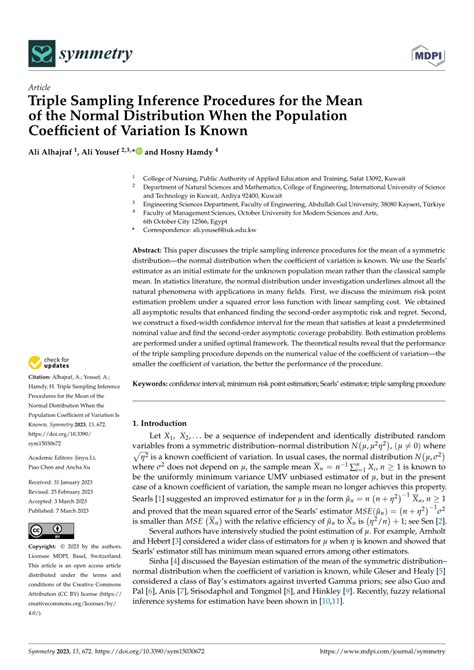 Pdf Triple Sampling Inference Procedures For The Mean Of The Normal