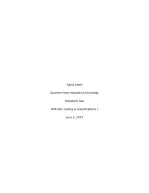 Module 6 Coding Activity HIM 360 Module Six Coding Activity Template