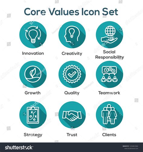 Core Values Outline Line Icon Conveying Stock Vector Royalty Free 1234461064 Shutterstock