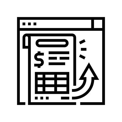 Sending Invoice Line Icon Vector Illustration 21236598 Vector Art At