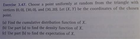 Solved Exercise Choose A Point Uniformly At Random Chegg