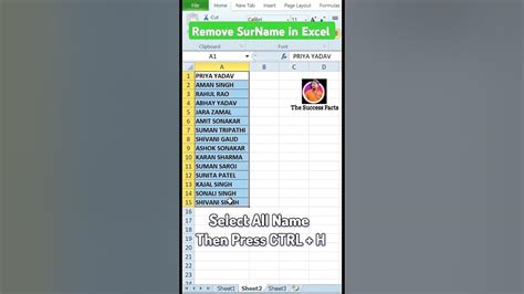 How To Remove Surname In Excel Exceltipsexceltricks Exceltech