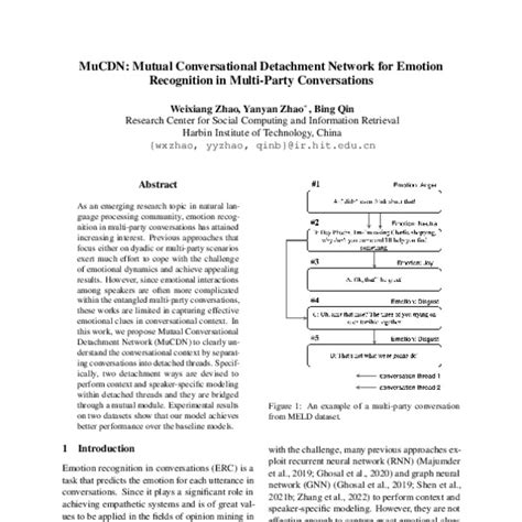 Mucdn Mutual Conversational Detachment Network For Emotion Recognition In Multi Party