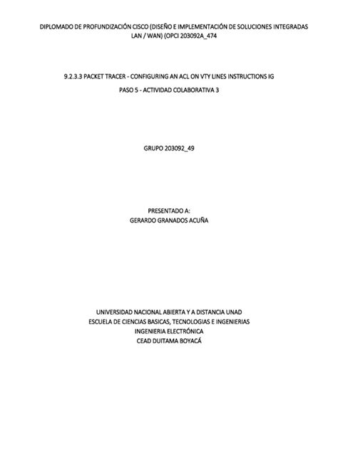 9233 Packet Tracer Configuring An Acl On Vty Lines Instructions Ig Download Free Pdf