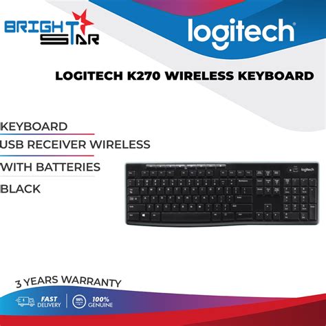 Keyboard Logitech K Wireless Keyboard Usb Receiver Wireless With Batteries Black Y