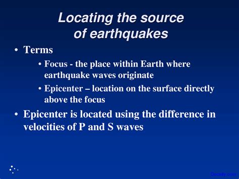 Locating The Source Of Earthquakes Dynamic Earth Lecture Slides
