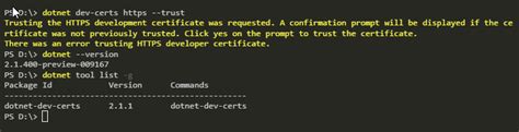 There Was An Error Trusting Developer Certificate · Issue 3421 · Dotnetaspnetcore · Github