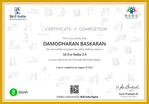 Damodharan Baskaran On Linkedin Guvi Skillindiamission
