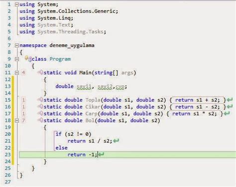 C Konsol Basit Hesap Makinesi Mantığımetodlarla Softsam