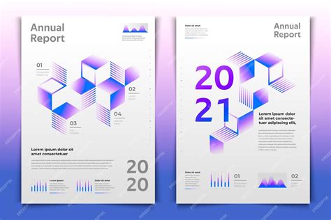 추상 연례 보고서 서식 파일 무료 벡터