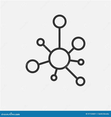 Connection Icon Hub Network Connection Isolated On Grey Background Vector Illustration Stock