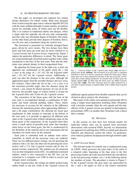 Many Joint Robot Arm Control With Recurrent Spiking Neural Networks