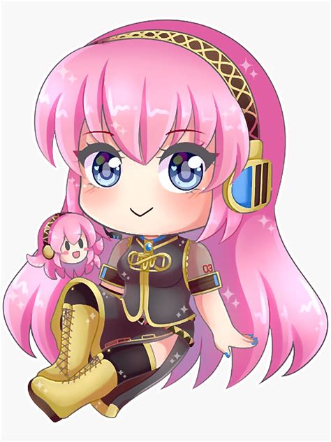 Vocaloid Megurine Luka Chibi Sticker By Kitaraotto Redbubble