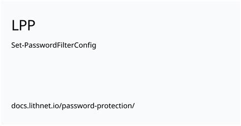Set Passwordfilterconfig Lithnet Password Protection For Ad